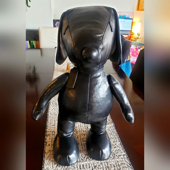 Coach | Other | Rarecoach X Peanuts Large Black Leather Snoopy Doll ...